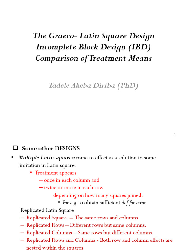 DOEs-slide 2023-Greco, IBD and Mean Separation - UG | PDF | Analysis Of ...