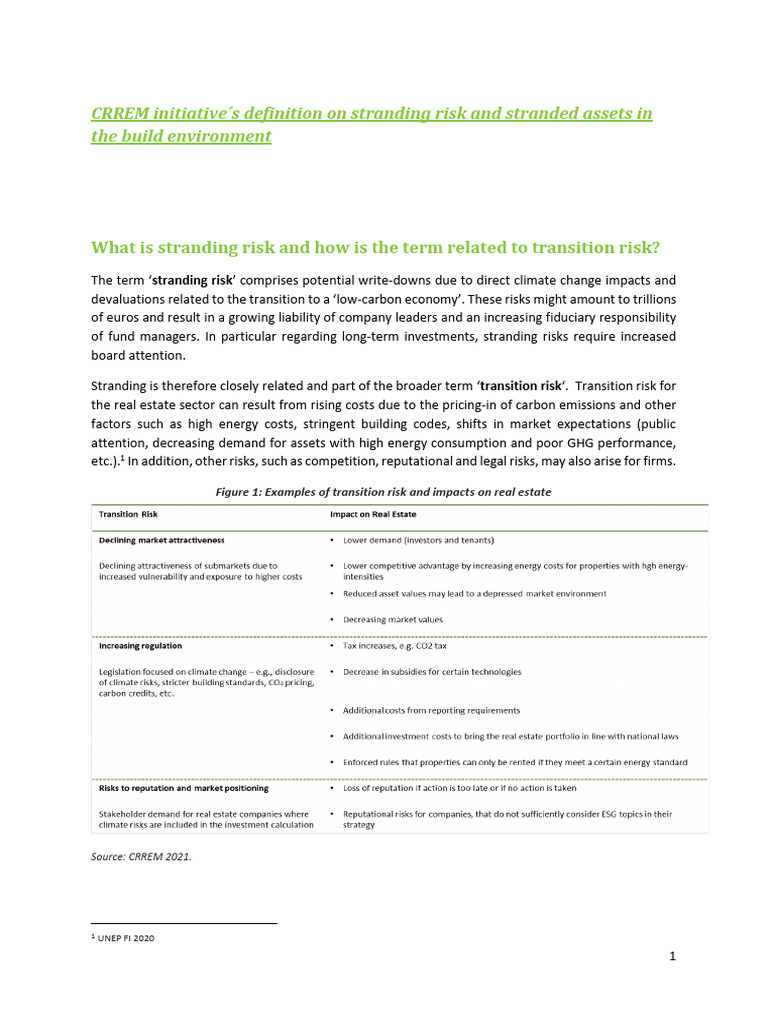 CRREM Initiative Definition On Stranding Risk and Stranded Assets in The Build Environment | PDF ...