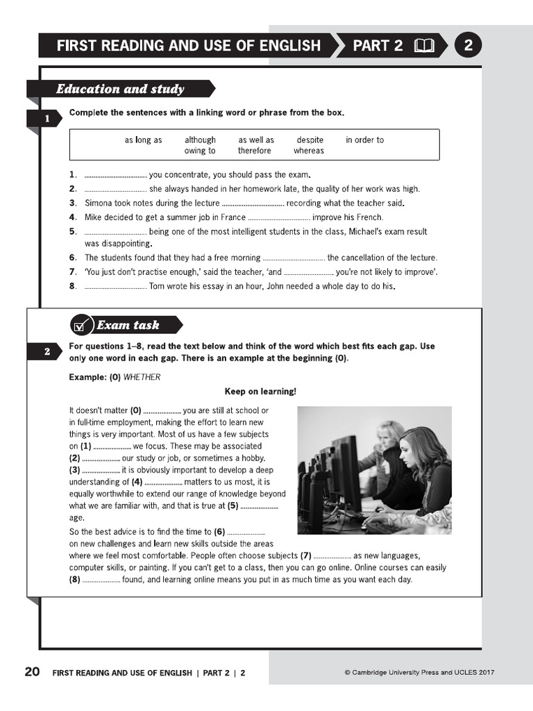 READING AND USE OF ENGLISH PART 2.2 | PDF
