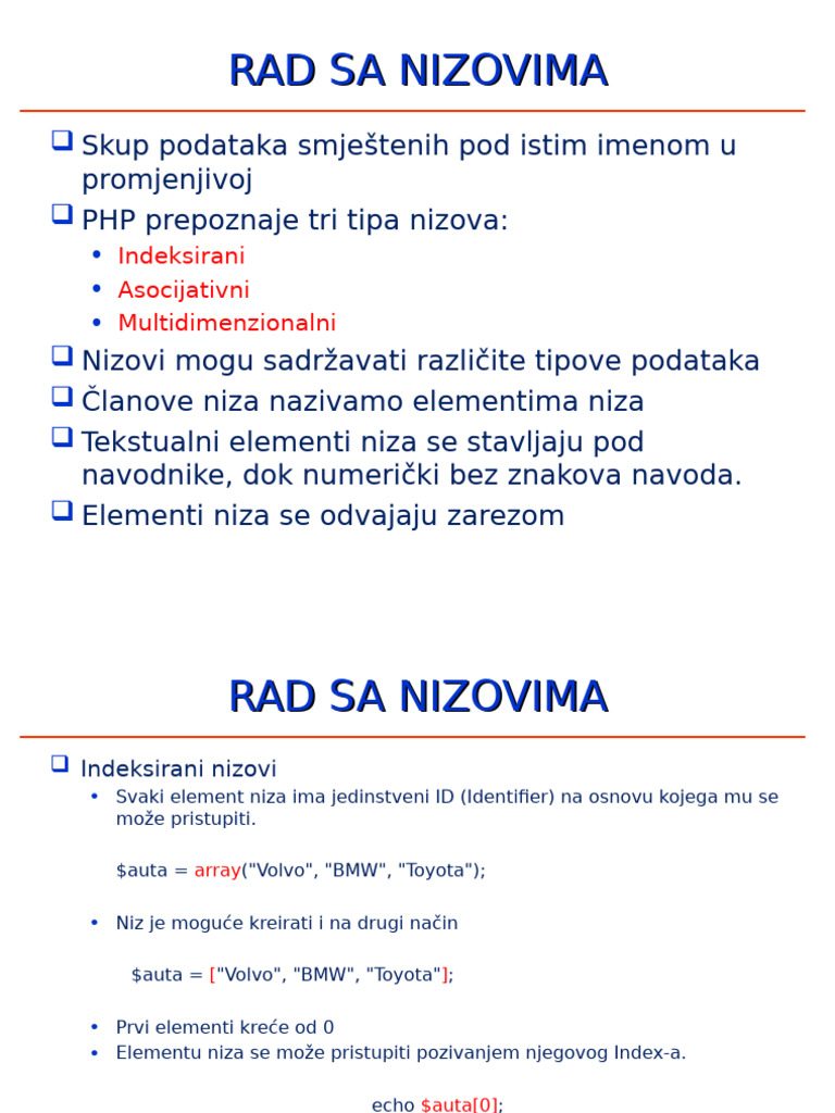 Nizovi | PDF