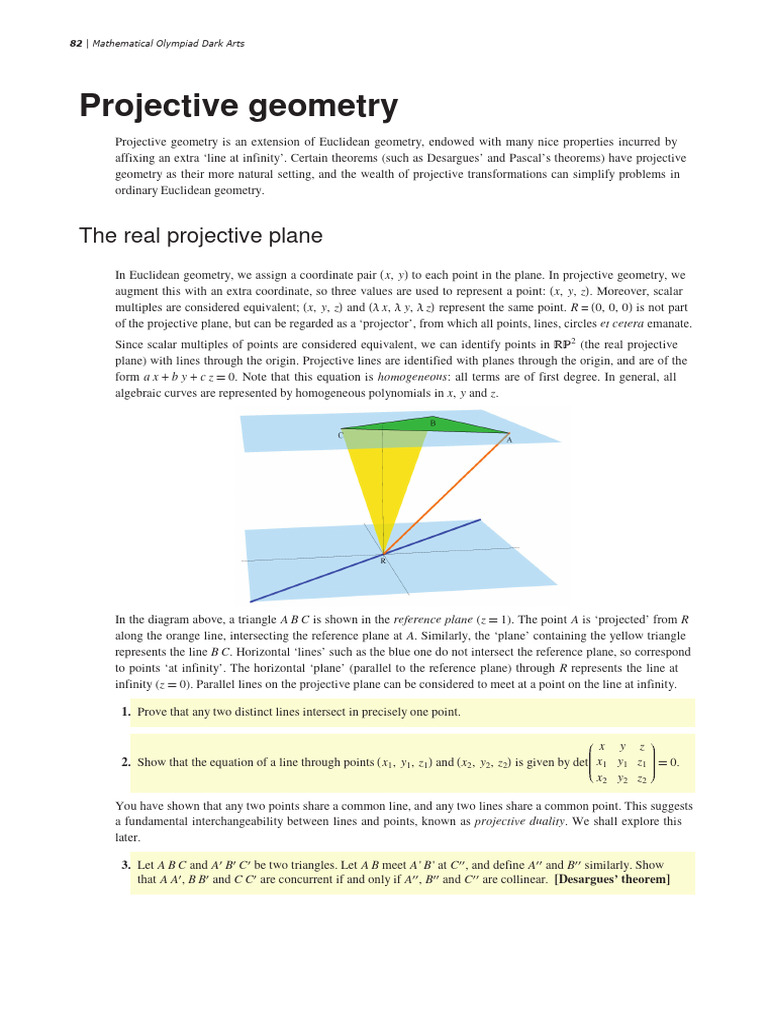 Chp7 Projective Geom | PDF | Projective Geometry | Line (Geometry)