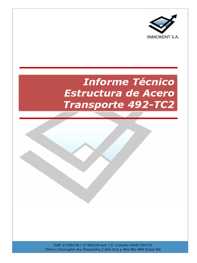 Estudio Tecnico - Estructura de Transporte 492-TC2 | PDF | Acero | Ingeniería estructural