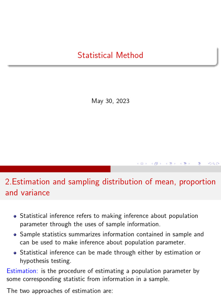 Chapter 2 | PDF | Estimator | Bias Of An Estimator