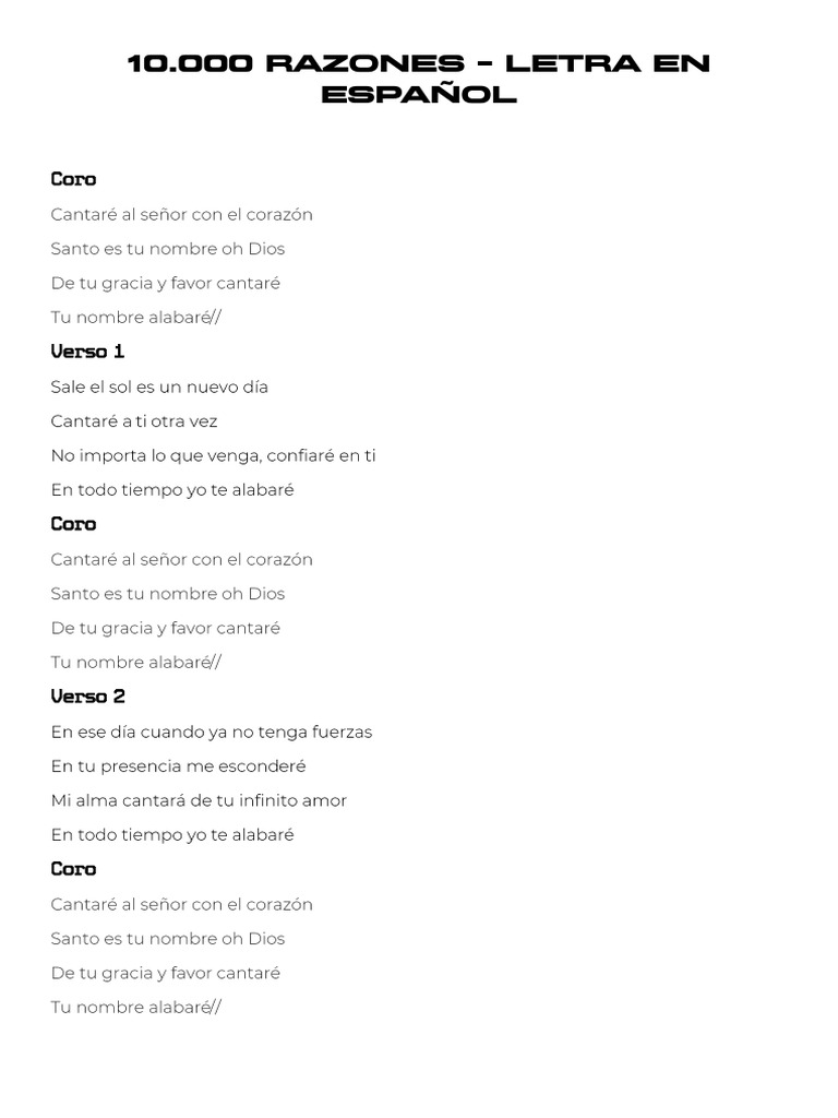 10.000 Letra en Español | PDF | Arte