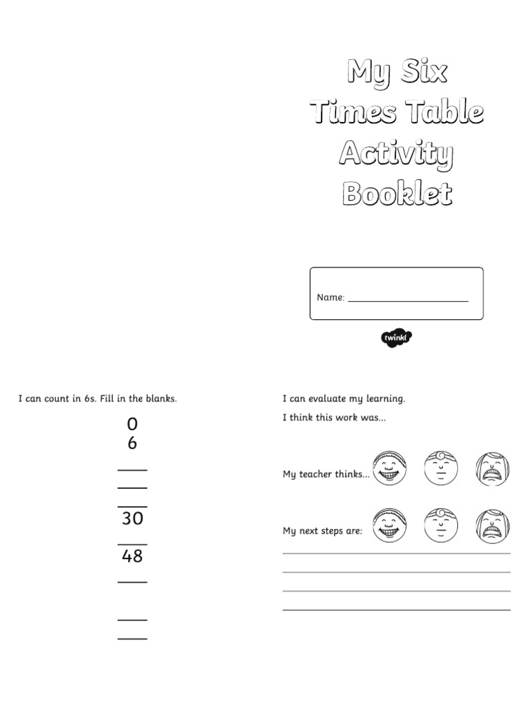 Kids' Fun with Six Times Tables | PDF | Self-Improvement
