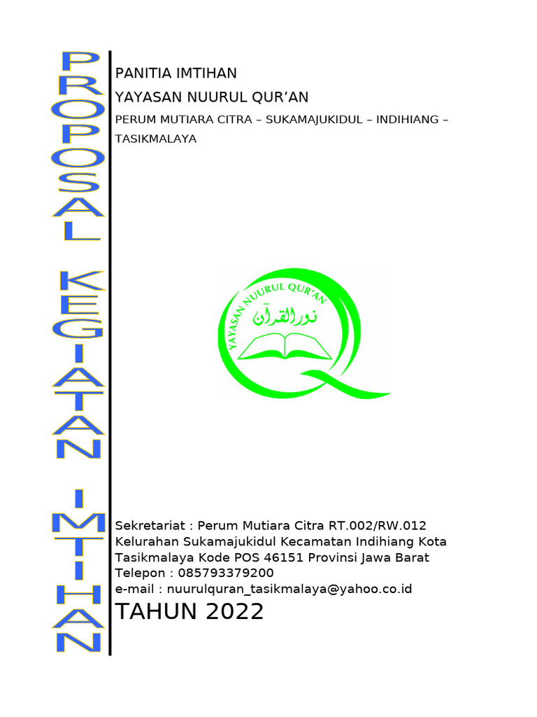 Proposal Imtihan 2022 | PDF