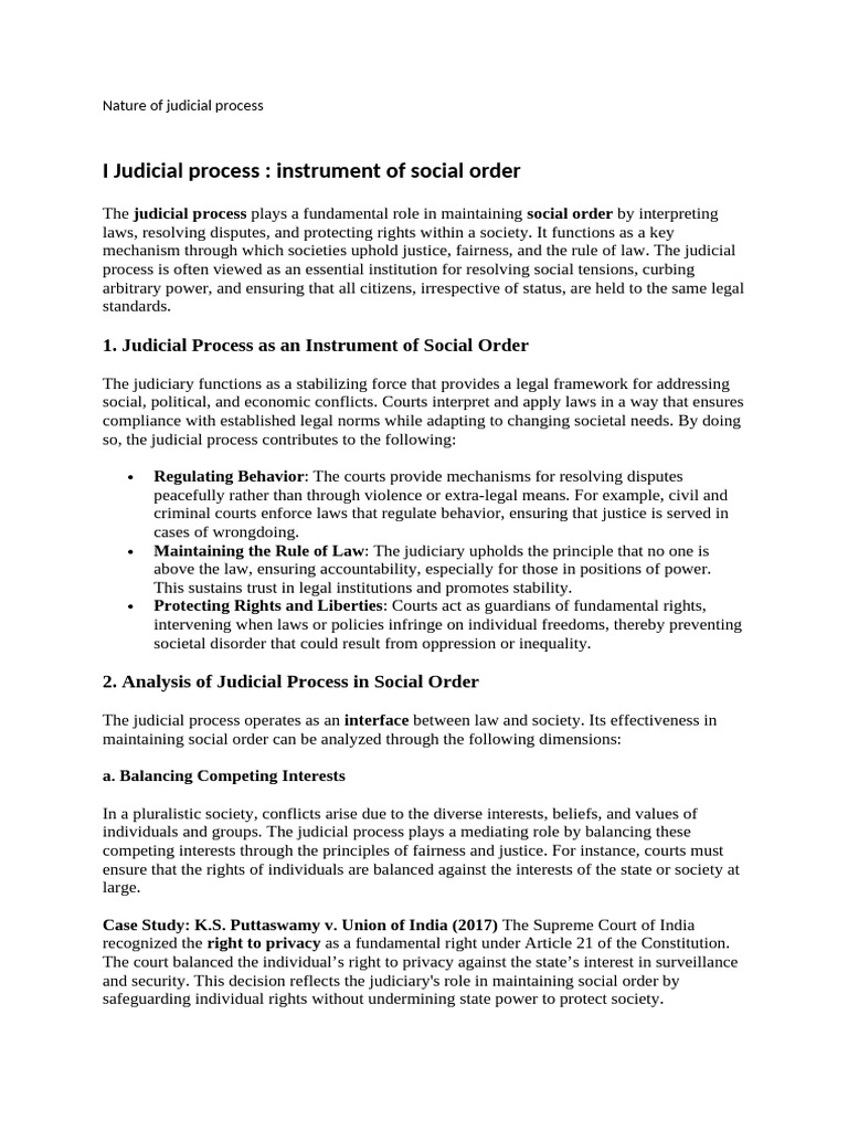 Nature of Judicial Process | PDF | Precedent | Judiciaries