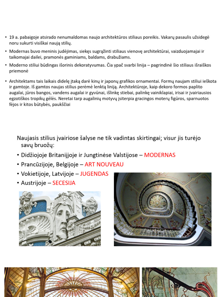 Modernas-Naujasis Stilius (1880-1914 M | PDF