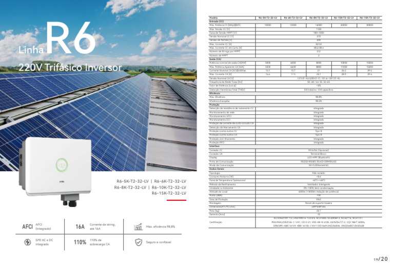 Datasheet Saj r6-15k-t2-32-lv | PDF | Corrente alternada | Mecânica Clássica