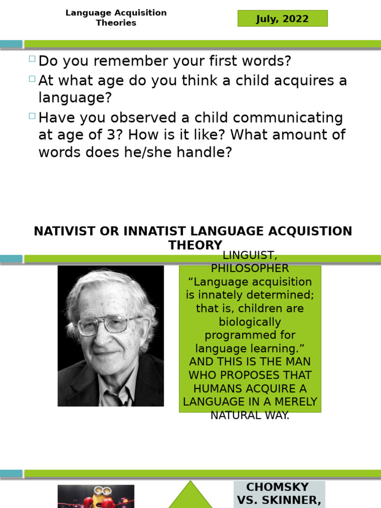 NATIVIST THEORY | PDF | Language Acquisition | Language Development