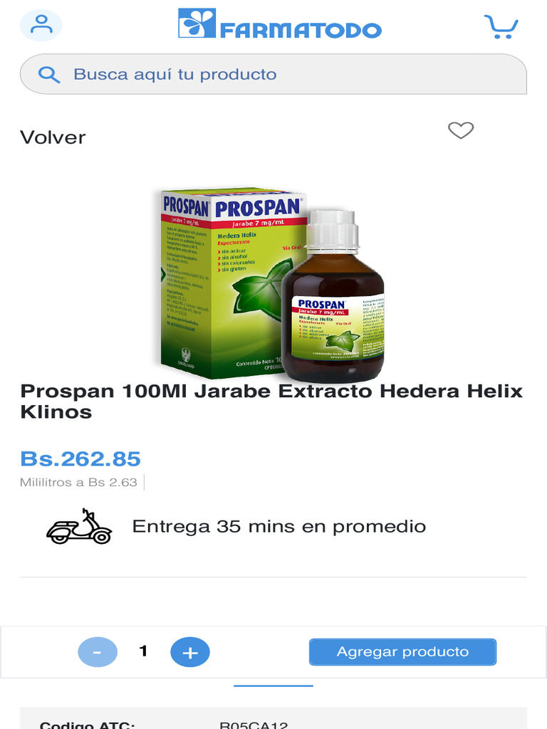 Prospan 100Ml Jarabe Extracto Hedera Helix Klinos | PDF