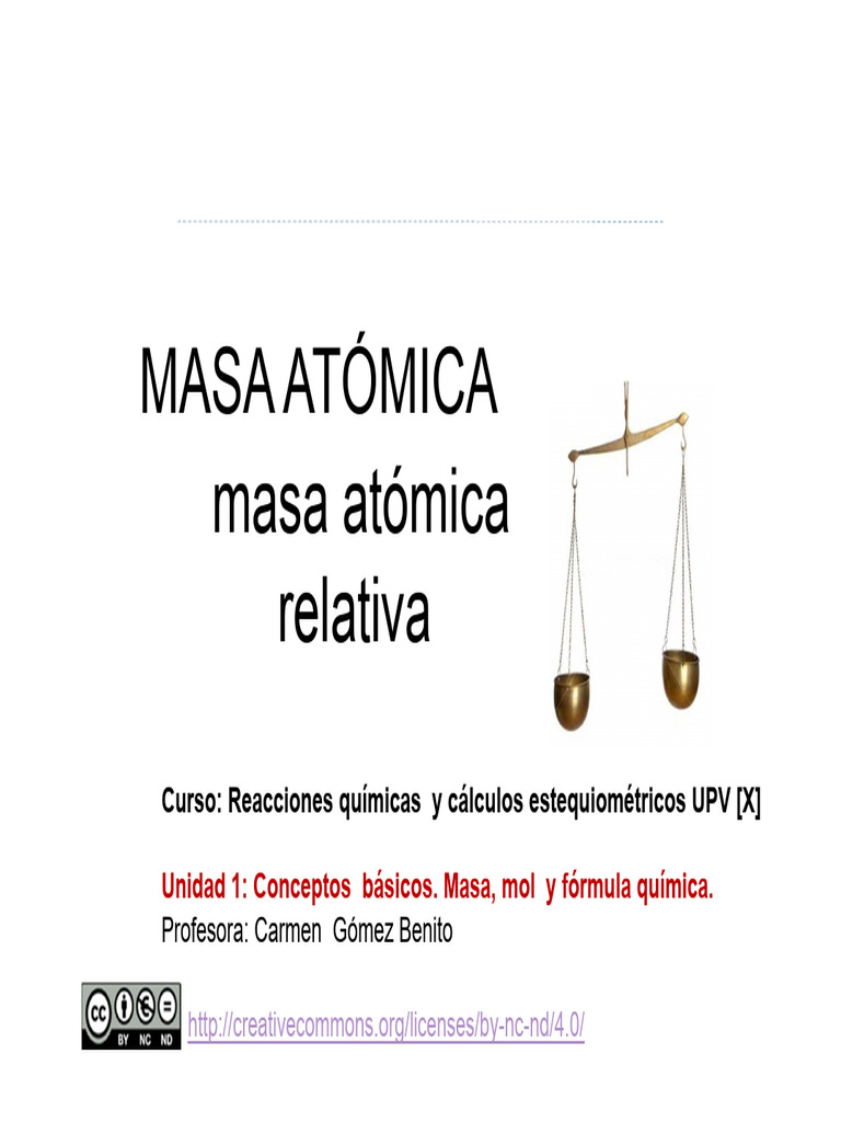 Masa Atómica: Definición y Cálculo | PDF | Masa | Átomos