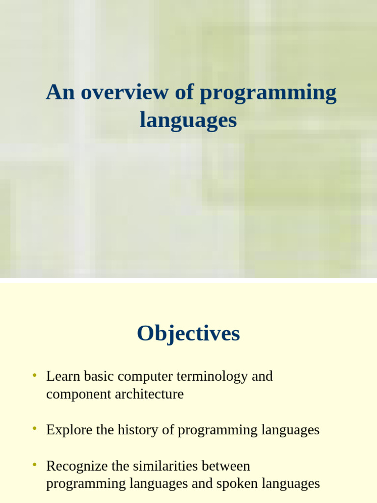 JK C - 1 - An Overview of Programming Languages | PDF | Computer Data Storage | Programming