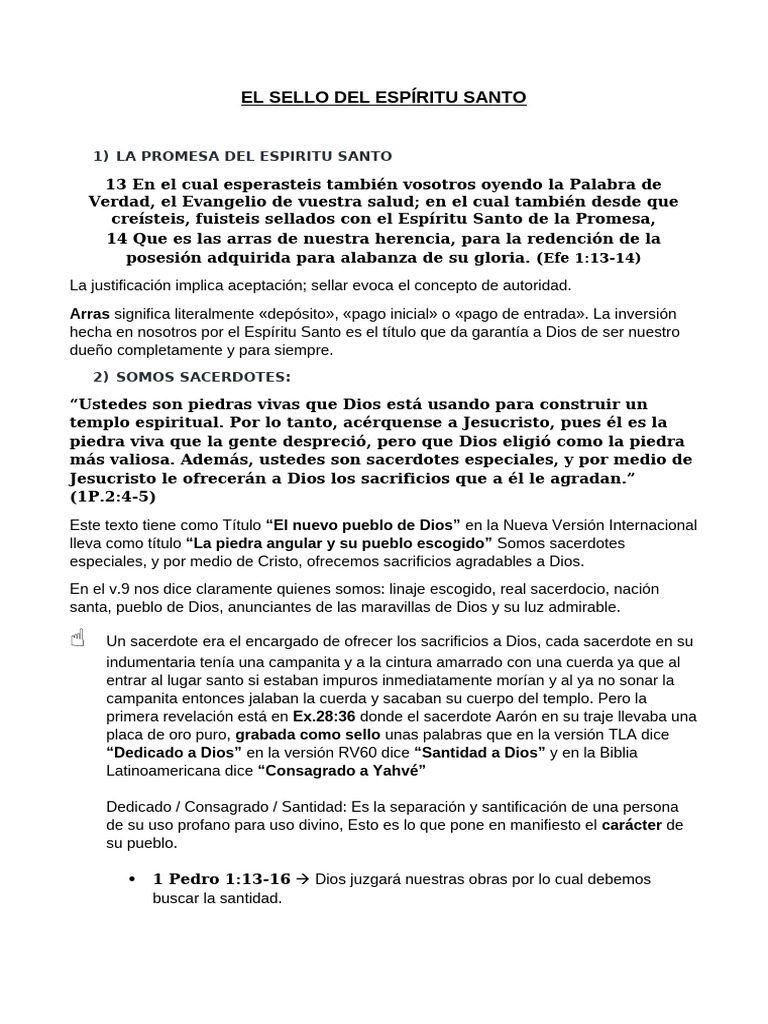 El Sello Del Espiritu Santo | PDF | Sacerdote | Cristo (título)