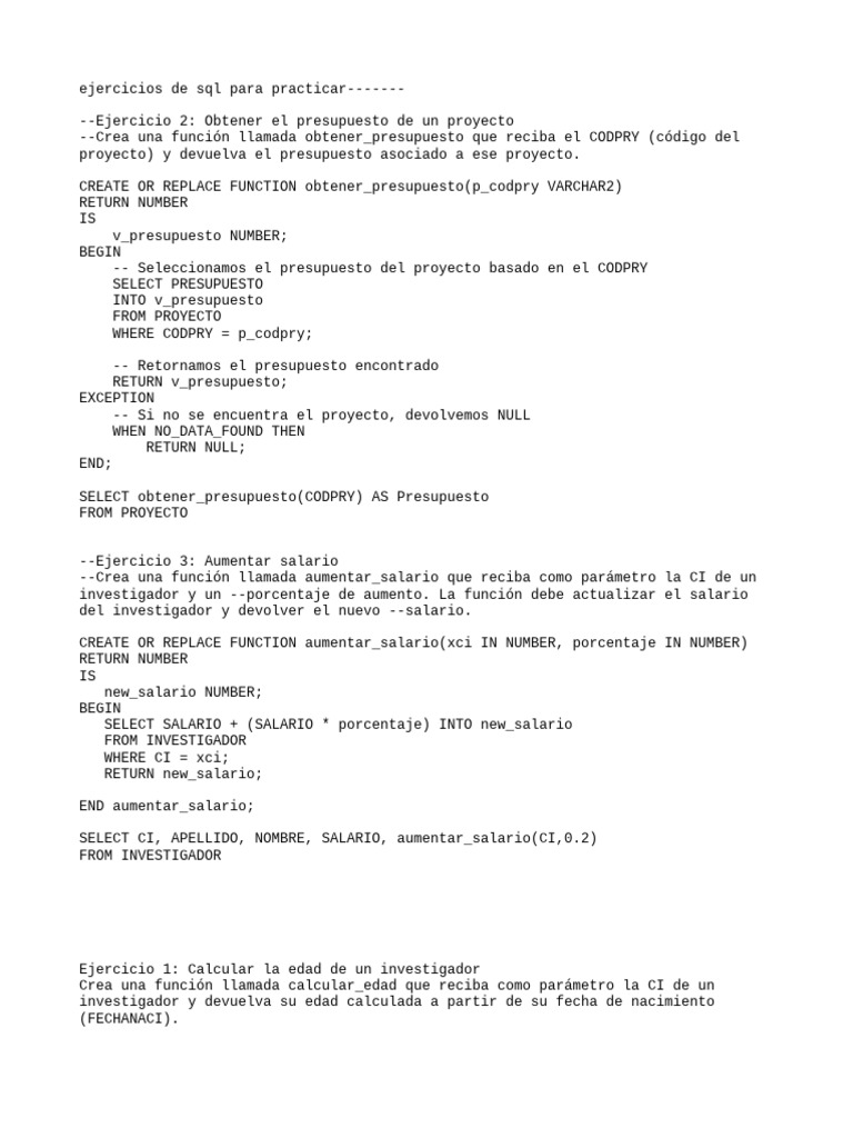 Ejercicios para Practicar BDPRY22024 | PDF | Bases de datos | SQL