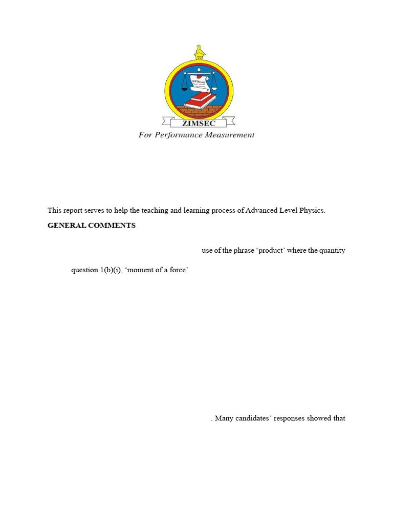 Advanced Level Physics 6032 03 November 2022 Examiner Report | PDF | Photoelectric Effect | Force