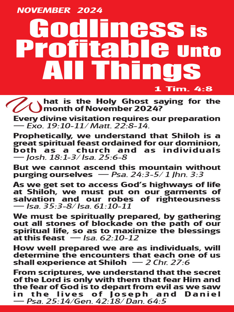 Prophetic Focus - November 2024 | PDF | Self-Improvement