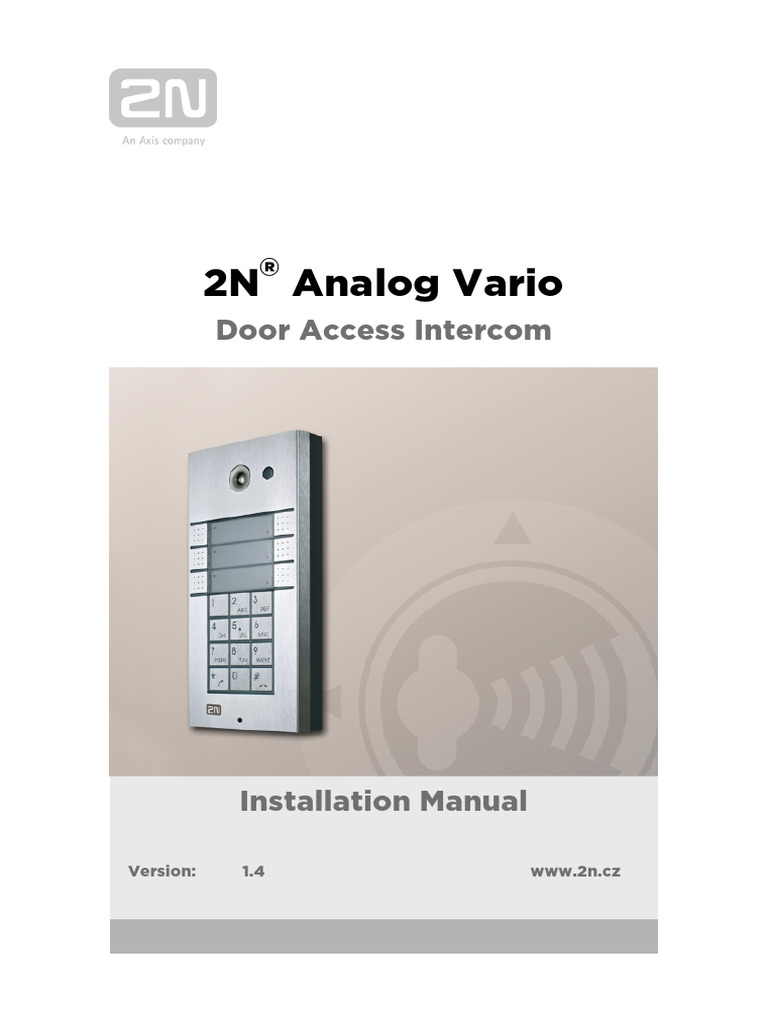 2N Analog Vario Installation Manual EN 1.4 | PDF | Parameter (Computer Programming) | Power Supply