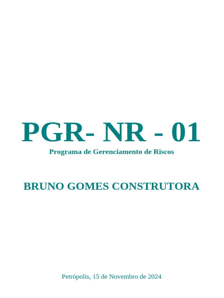 Modelo de PGR Completo | PDF | Avaliação de risco
