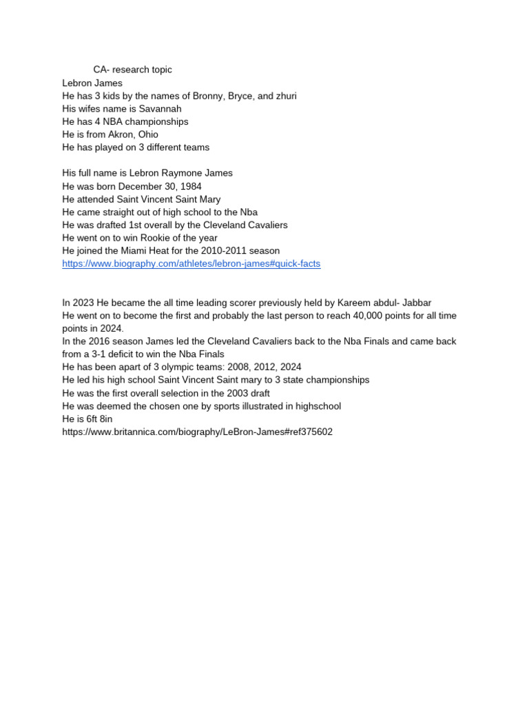 Lebron James | PDF | Social Science | Religion & Spirituality