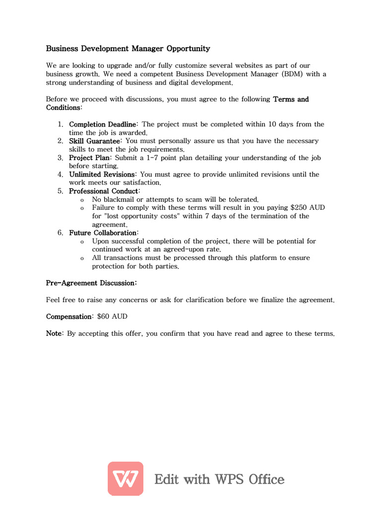 Marketing Manager Application Template | PDF