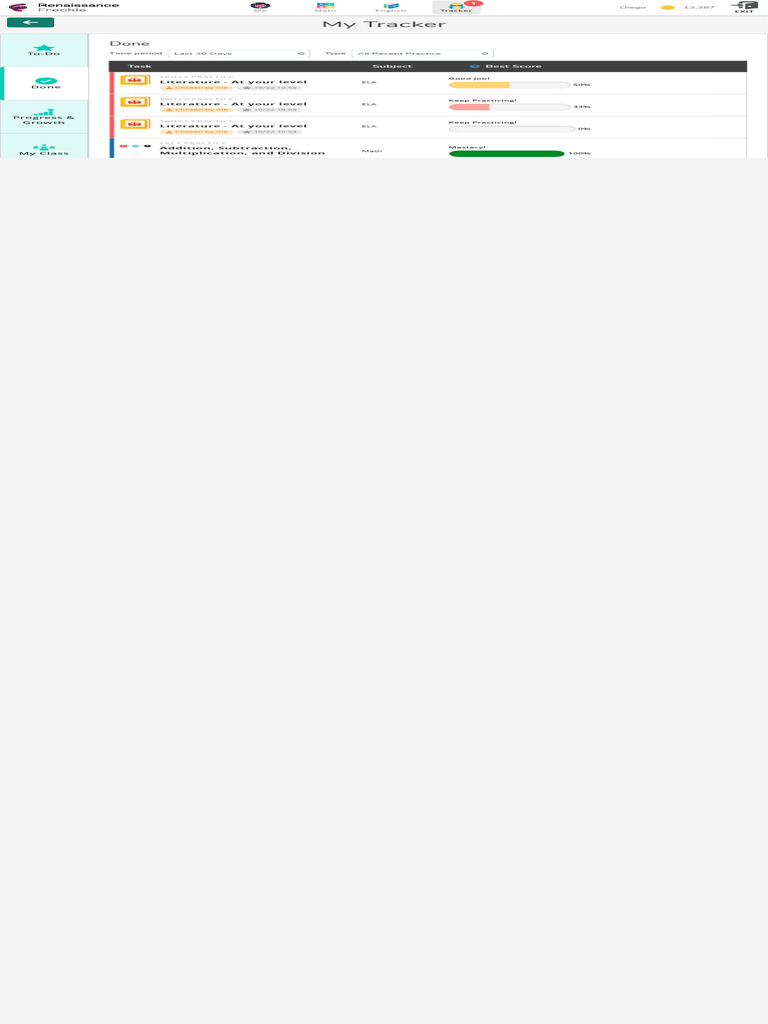 Freckle Student Dashboard 5 | PDF