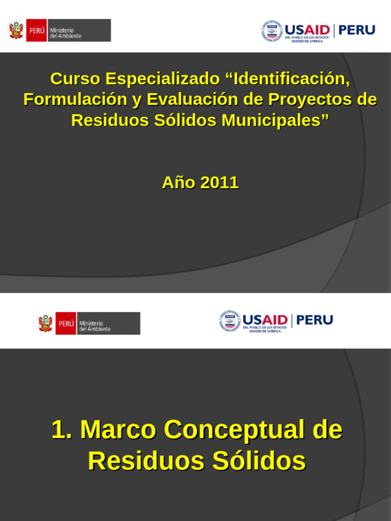 1. Marco Conceptual de Residuos Solidos 2011-Final | PDF | Residuos | Vertedero