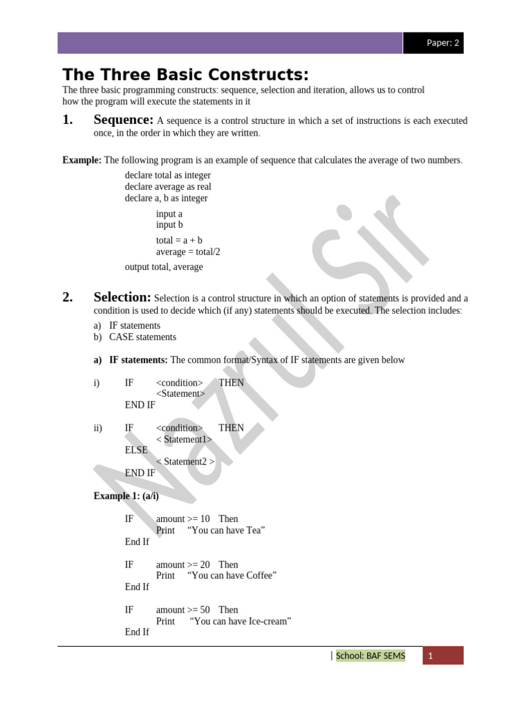 Syntax+Example (if+Case+All Loops) | PDF | Control Flow | Computing
