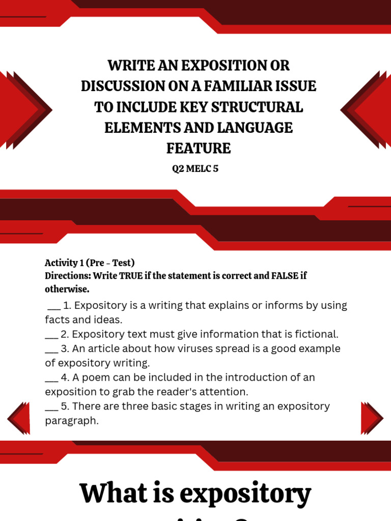 ENGLISH Q2 MELC 5 EXPOSITORY WRITING - Edited | PDF
