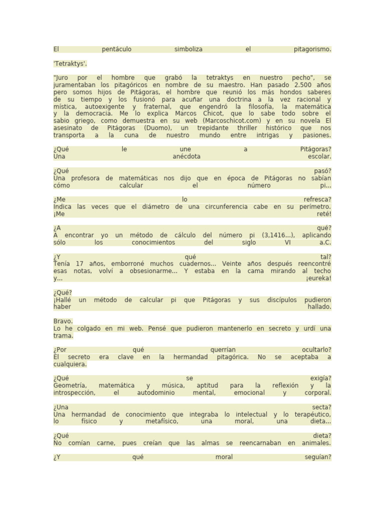 El Pentáculo Simboliza El Pitagorismo | PDF | Pitágoras