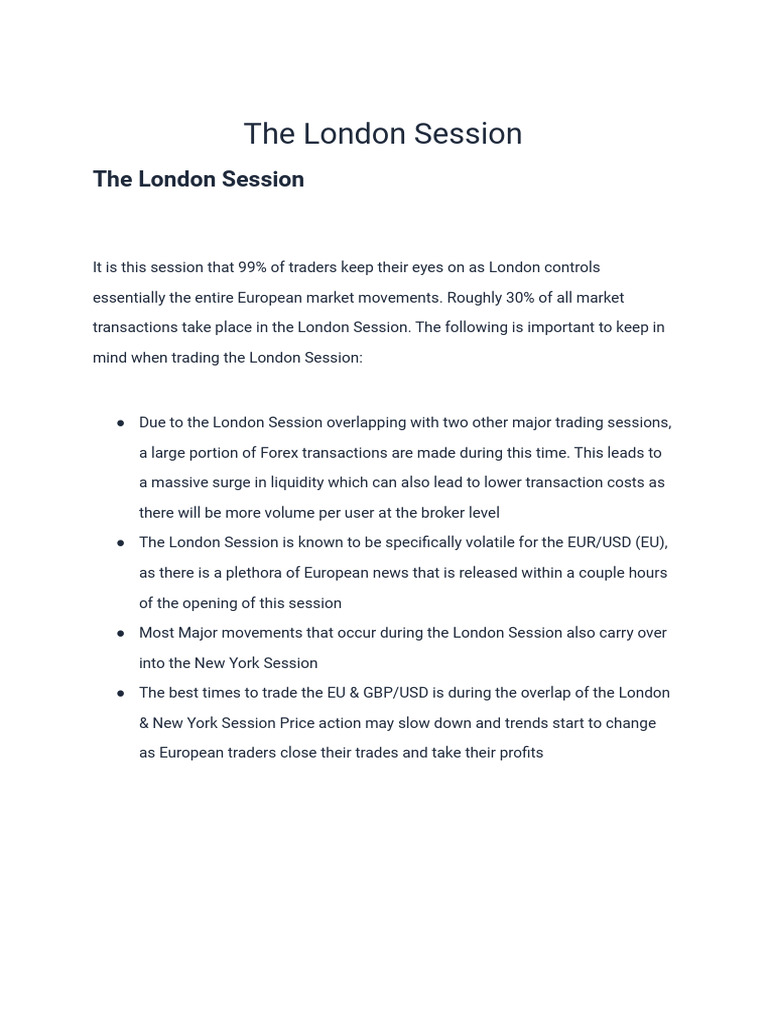 The London Session | PDF | Travel