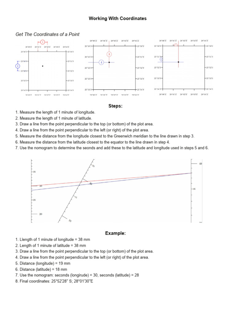 How to Work with Coordinates | PDF | Latitude | Longitude