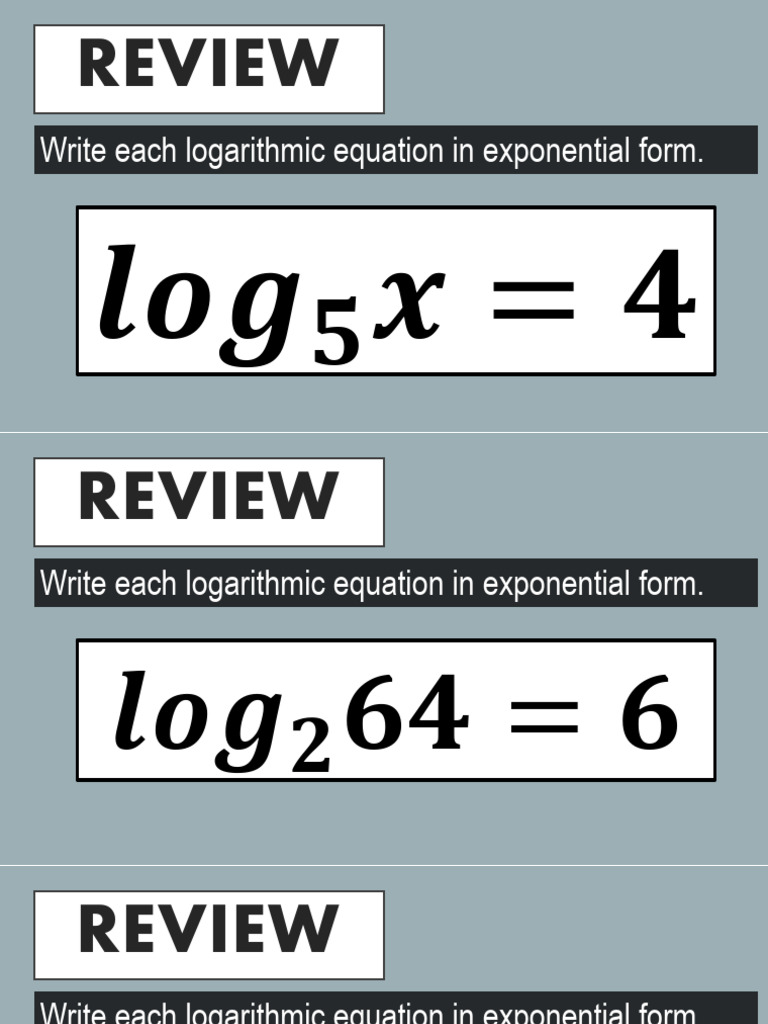 19 Solving Logarithmic Equations 1 | PDF | Logarithm | Equations