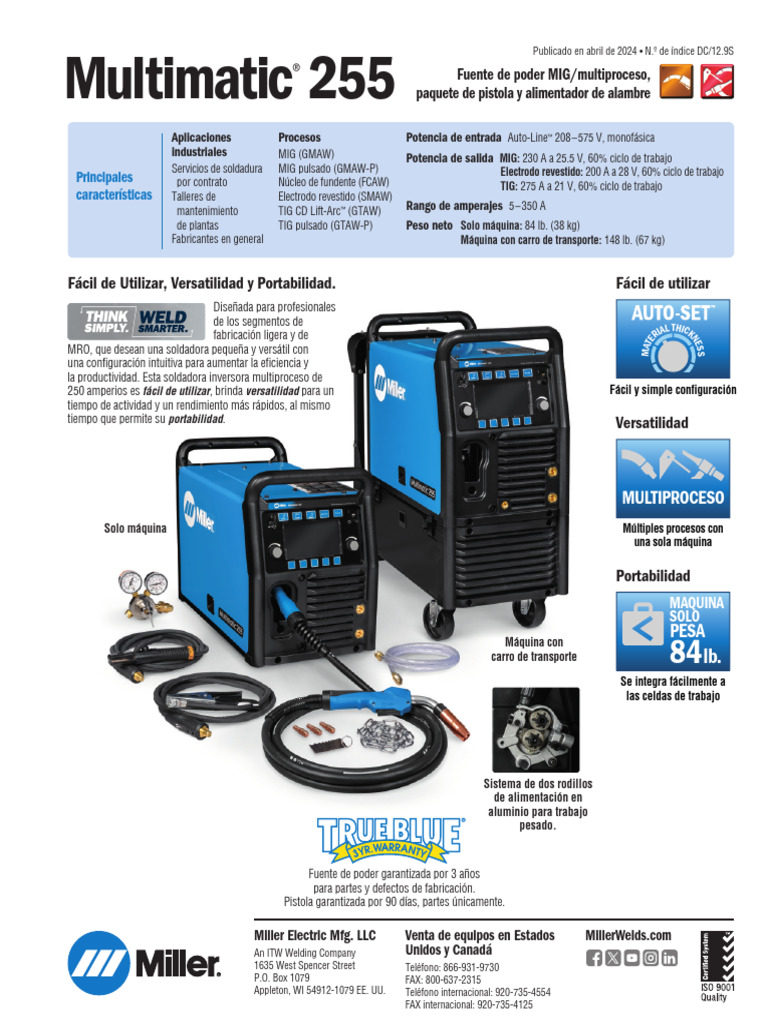DC129S Multimatic 255 Spanish | PDF | Soldadura | Construcción