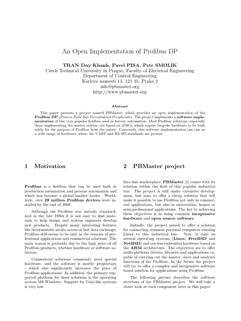 Open Source Proﬁbus DP Implementation | PDF | Device Driver | Operating System