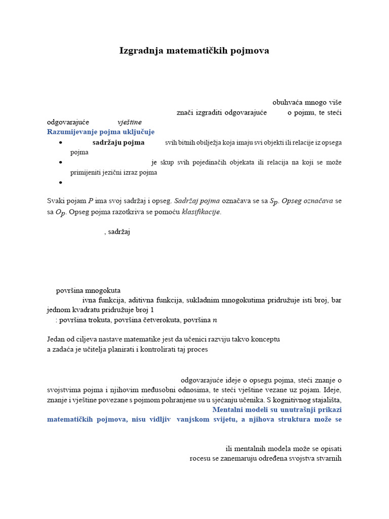 Izgradnja Matematičkog Pojma | PDF