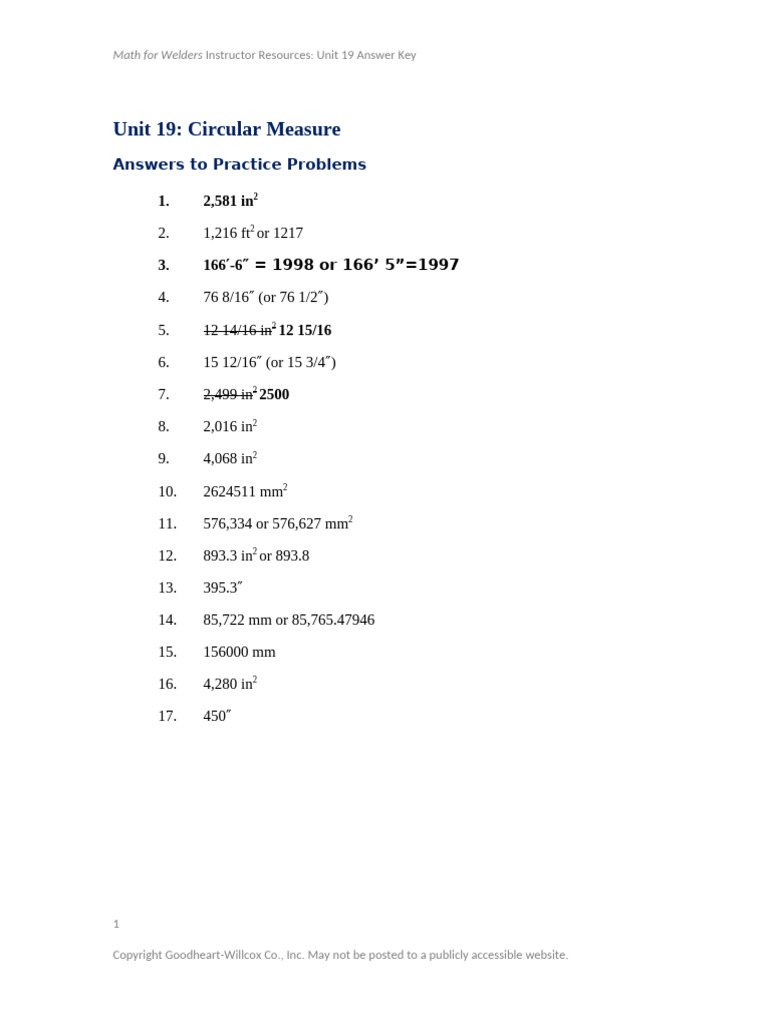 Unit19 Answerkey | PDF