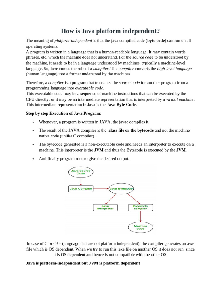 1.00 How Is Java Platform Independent | PDF