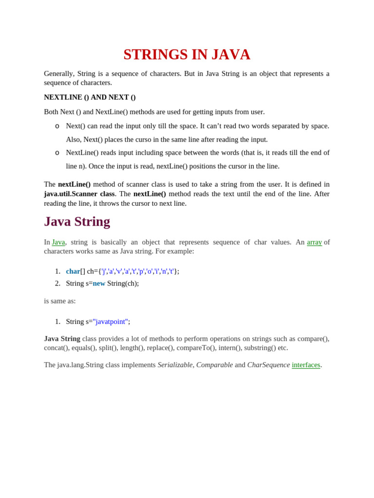 8.STRINGS IN JAVA | PDF | String (Computer Science) | Constructor ... 8.STRINGS IN JAVA | PDF | String (Computer Science) | Constructor ...