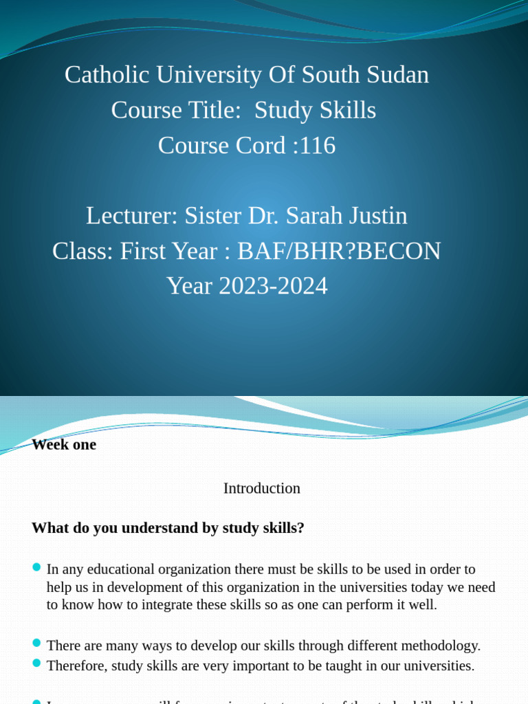 Study Skills Course Introduction and References | PDF | Study Skills | Goal