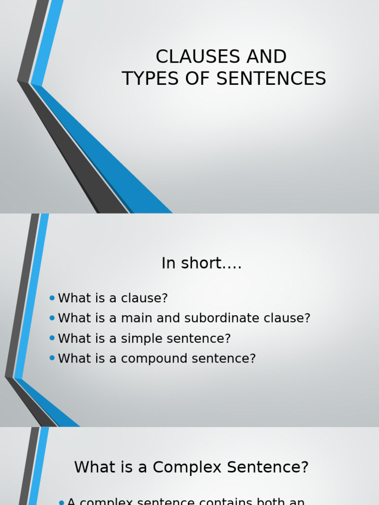 Understanding Clauses and Sentence Types | PDF