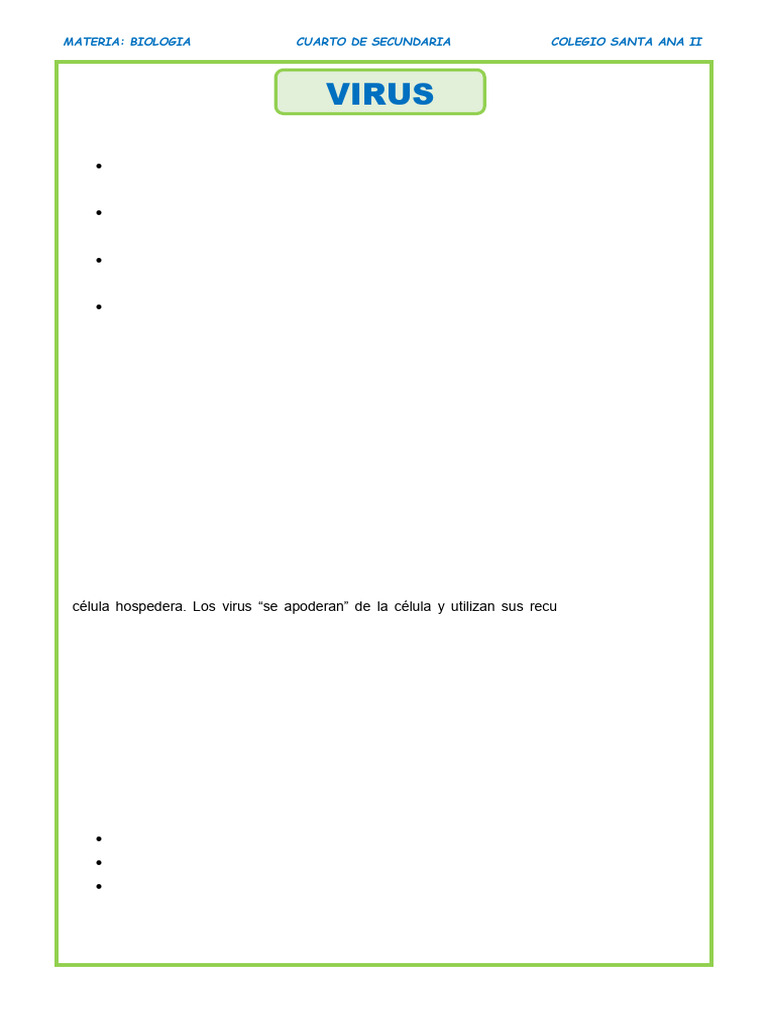 Estructura y Ciclos de Vida de los Virus | PDF | Virus | Organismos