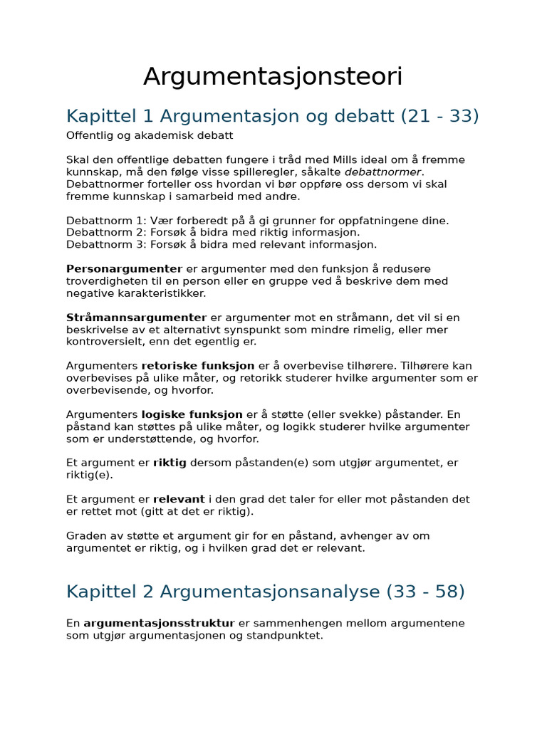 Argumentasjonsteori | PDF