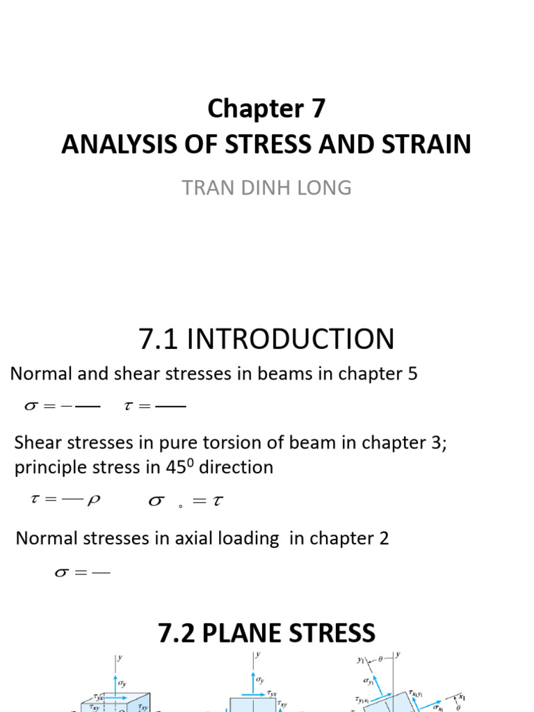 Chapter 7 Analysis of Stress and Strain | PDF | Stress (Mechanics) | Materials Science
