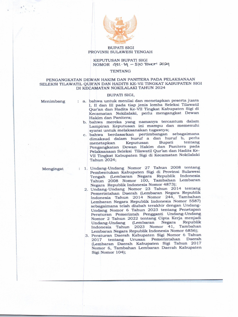 SK STQ 2024 Nokilalaki Baru | PDF