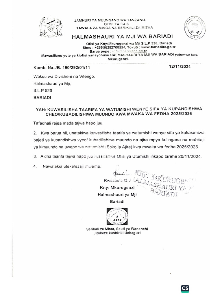 Watumishi Wenye Sifa | PDF