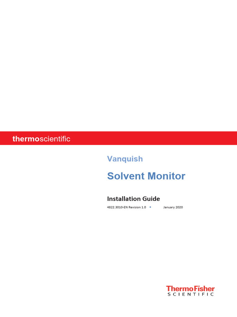 Thermofisher Solvent Monitor Manual | PDF | Usb | Computer Monitor