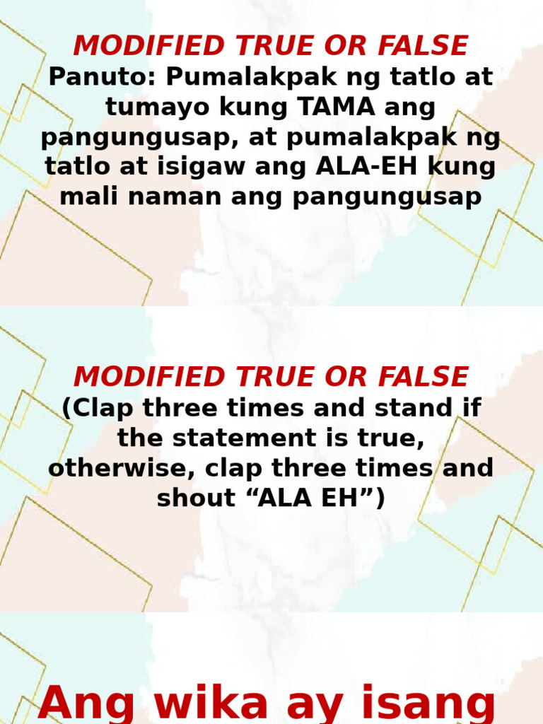 Modified True or False | PDF