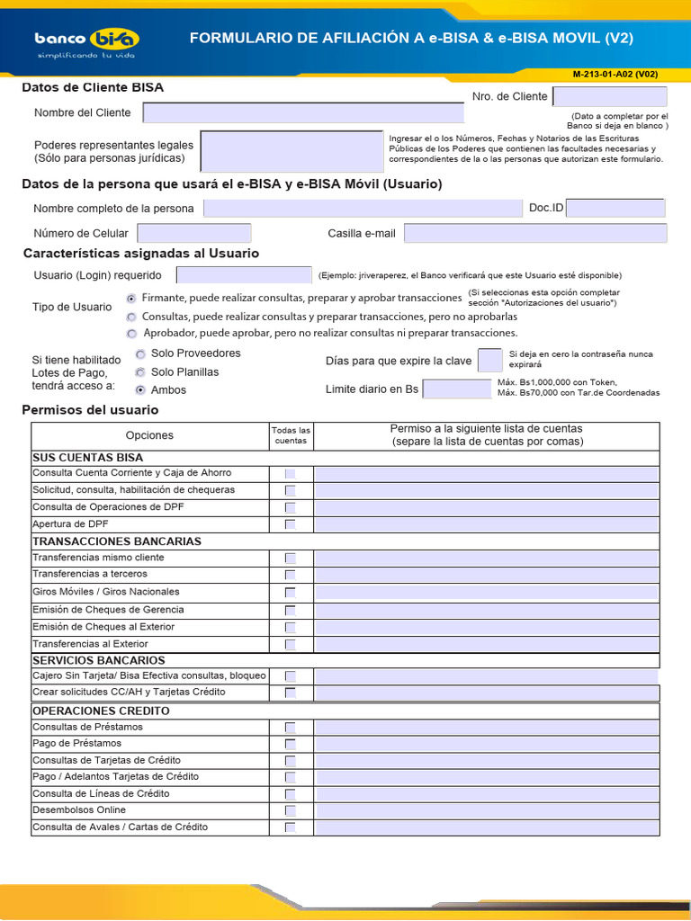 FORMULARIO EBISA V2 Final | PDF | Tarjeta de crédito | Internet
