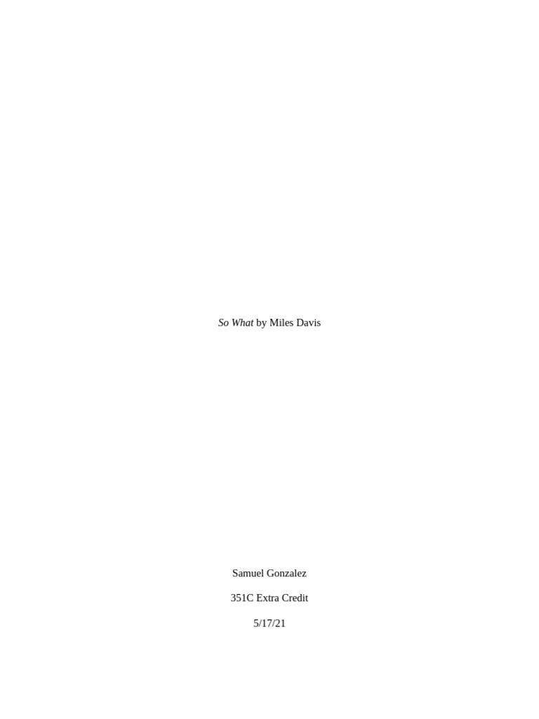 So What by Miles Davis | PDF | Jazz | American Popular Music